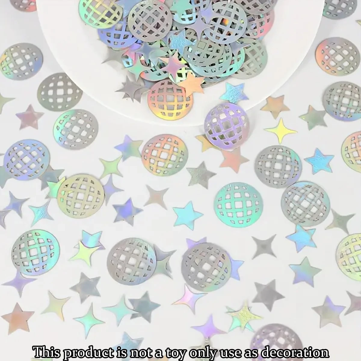 ชุด 100 ชิ้น/เซ็ต คอนเฟตตี้รูปดาวลูกบอลดิสโก้ กระดาษสะท้อนแสงหลากสี ...