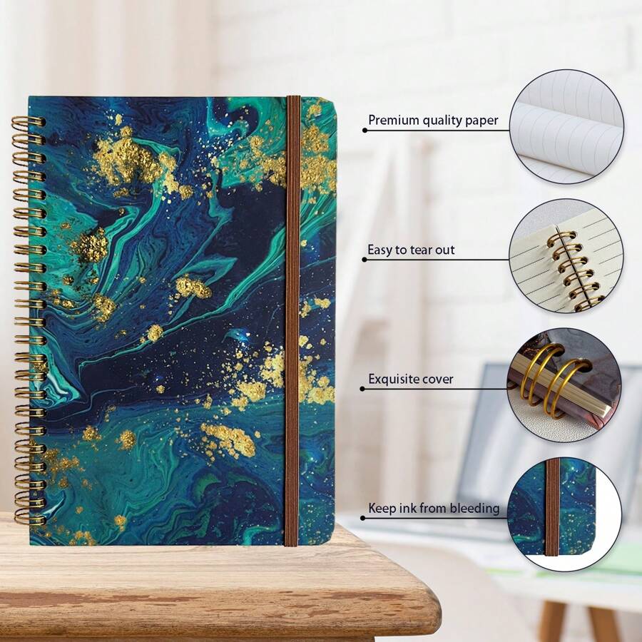 3pcs, A5 Hardcover Spiral Journals Notebook, 180 Numbered Pages Spiral ...