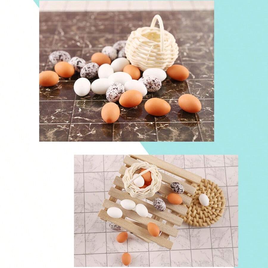 Miniature Food Toy Eggs, Mini Egg Models, Dollhouse Living Scene ...