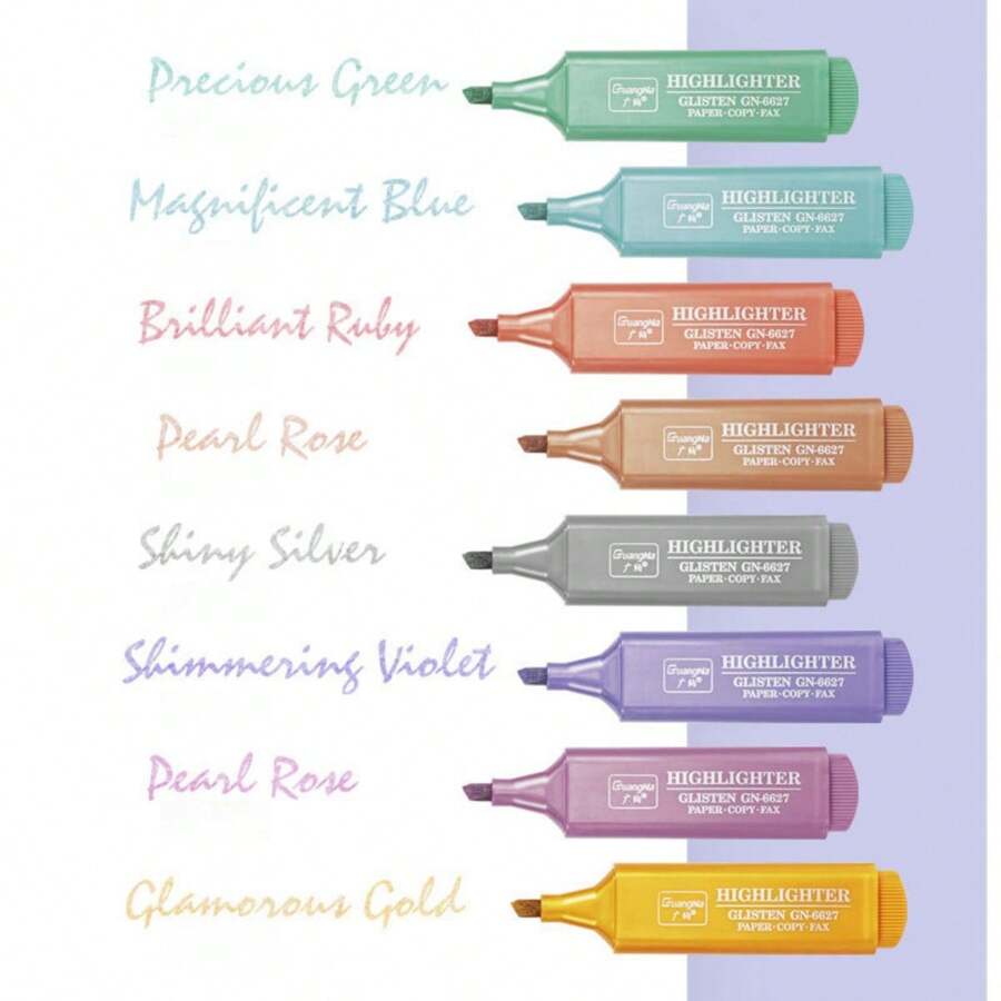 8pcsMetal Fine Sparkling Fluorescent Pen Star River Sparkling High ...