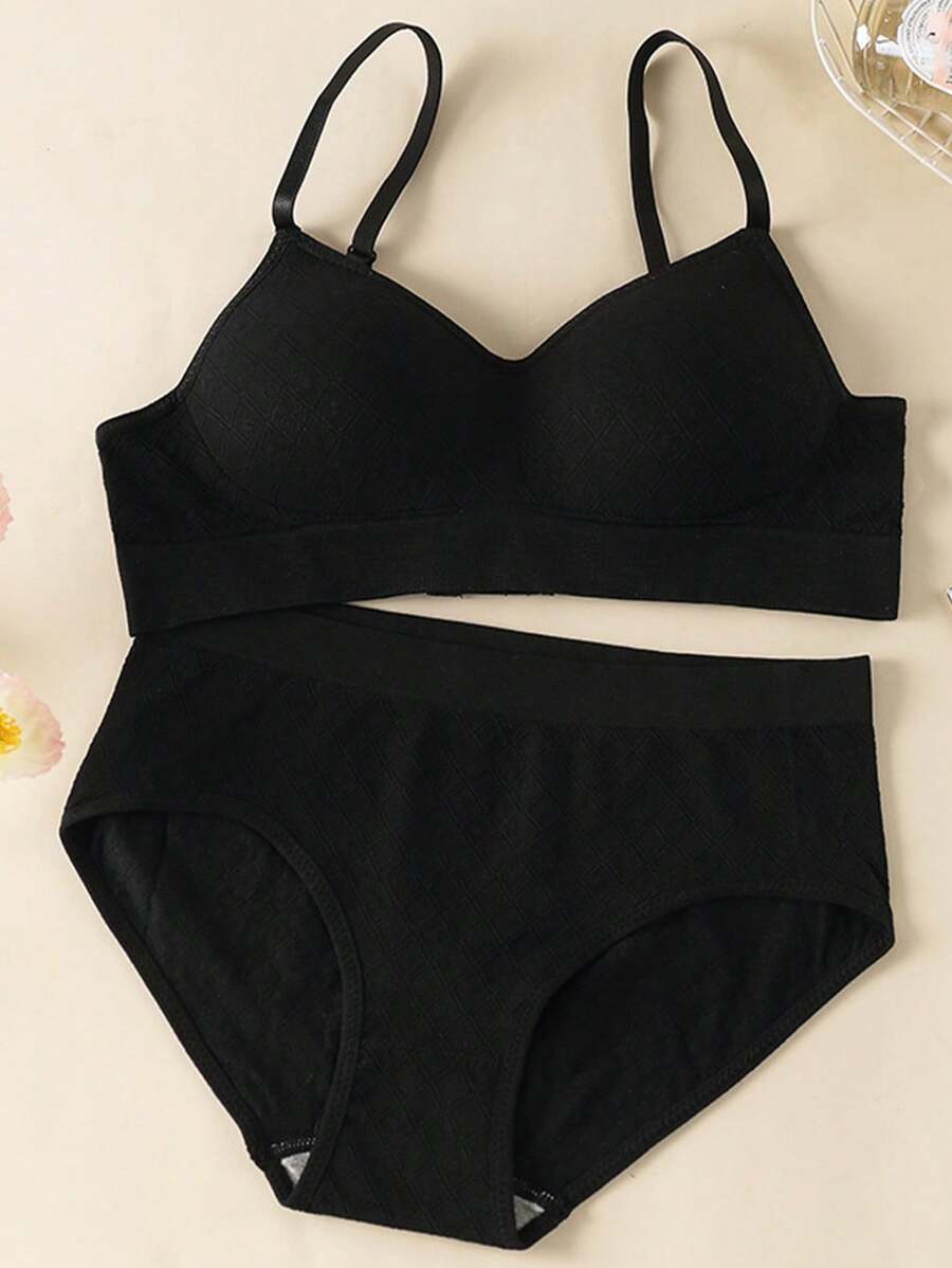 6-Piece Set Comfortable Casual Lounge Wear, Ribbed Texture, Wireless ...