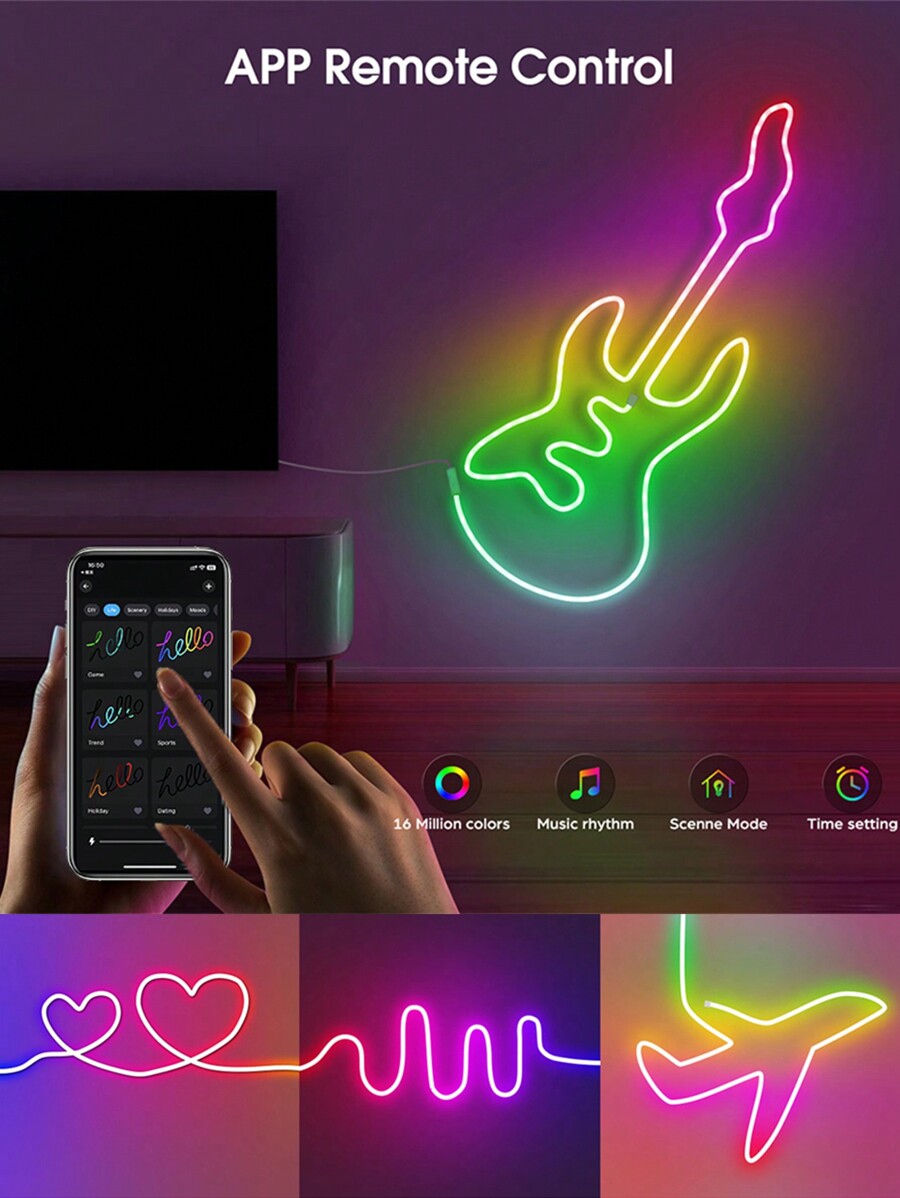 LED Strip Lights 3.28ft-16.4ft RGBIC Dreamcolor Chasing Effect With ...