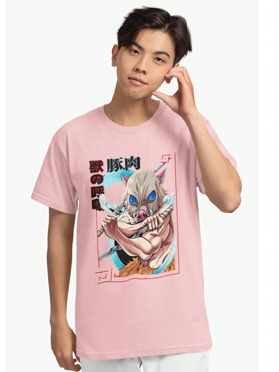 Camiseta Algodão Unissex Anime Kimetsu no Yaiba Personagens Inosuke ...
