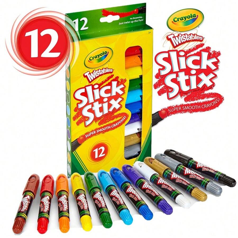 Crayola 12-Color Twistable Silky Crayons, Colored Crayon Painting Set ...