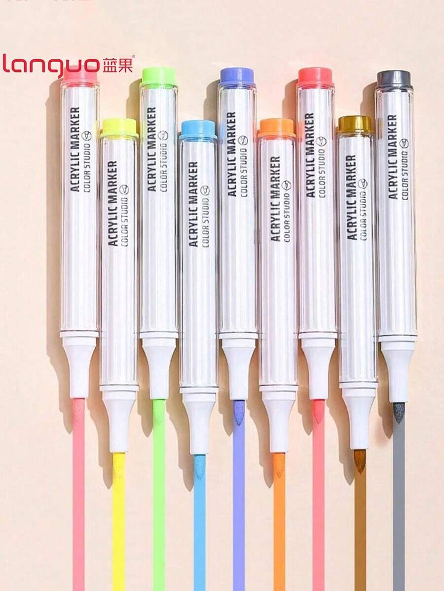Languo 18 Color Acrylic Paint Marker,Flexible Head,Brightly Colored For ...