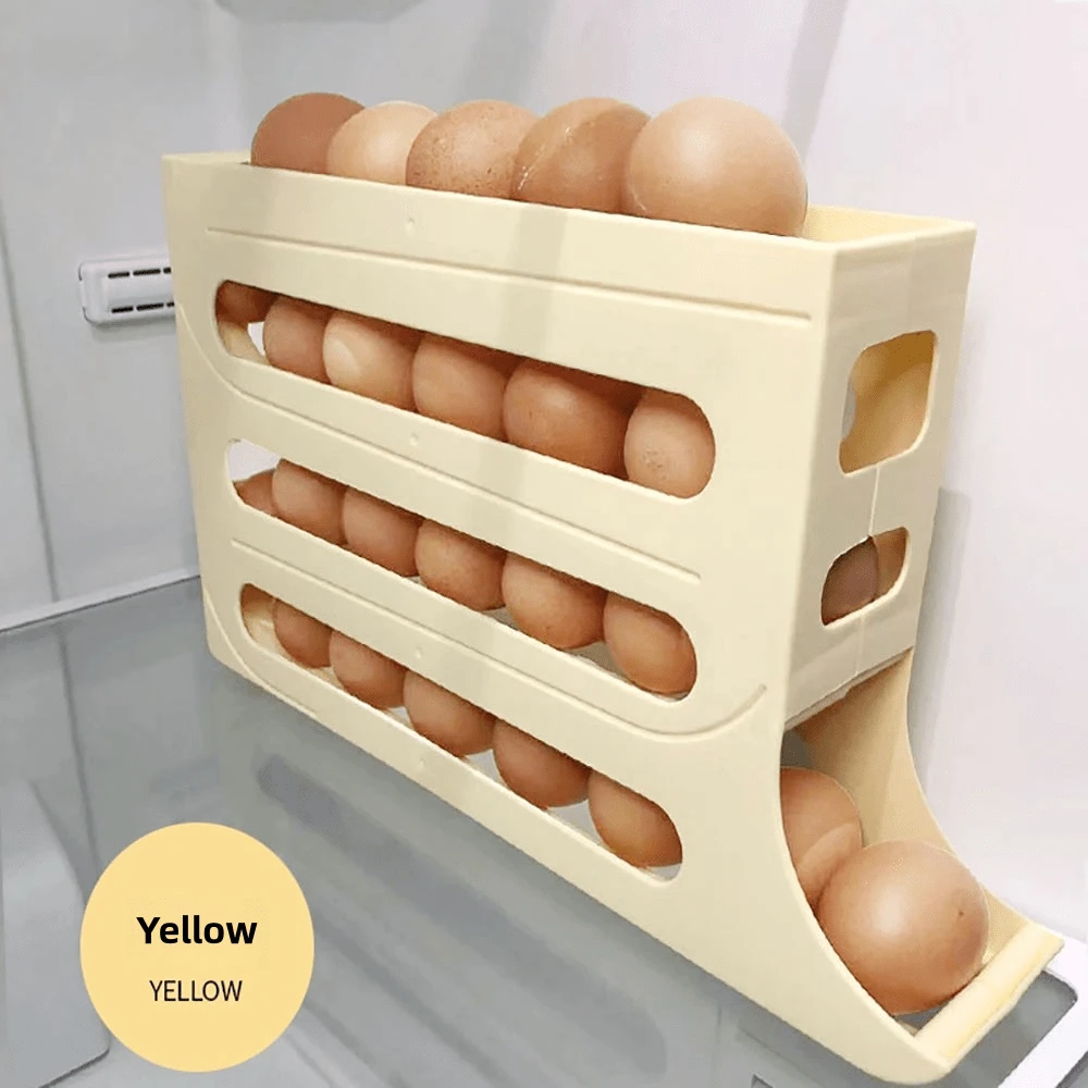 Slide Egg Storage Box 4-Layer Ladder Style Egg Box Storage Refrigerator ...