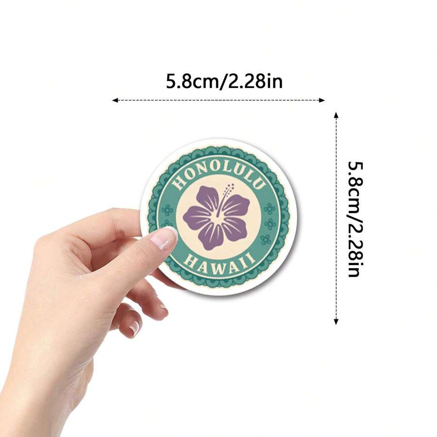 55Pcs Tropical Stickers Leaf Stickers Beach Stickers Colored Stickers ...