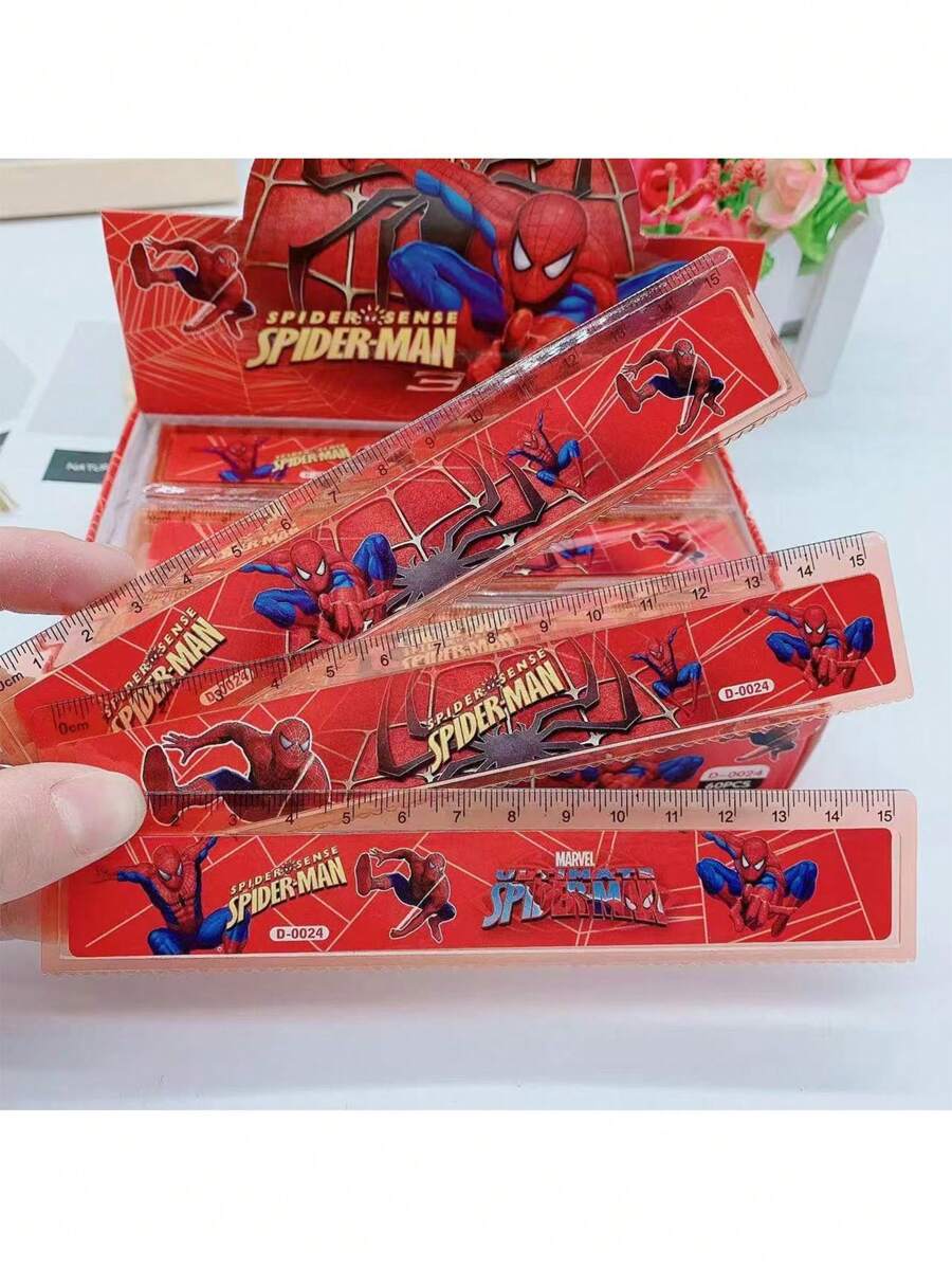 Disney 1/2/3/6Pcs/Set Spider Man Cartoon Anime Measuring Ruler Suitable ...