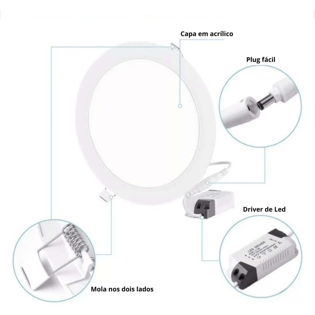 Asus 18W Recessed Round LED Panel 6500k Cool White | Mode de Mujer ...