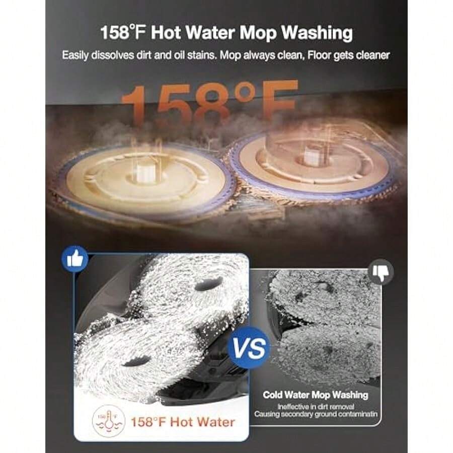 Robot Vacuum And Mop 11000Pa ZeroTangle Technology Adaptive Edge ...