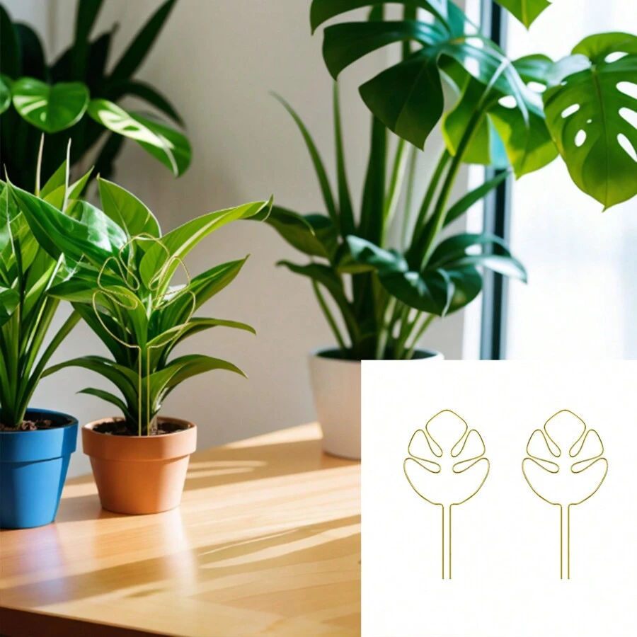 Turtle Back Bamboo Shape Plant Support, Two Colors, Gold, Green ...