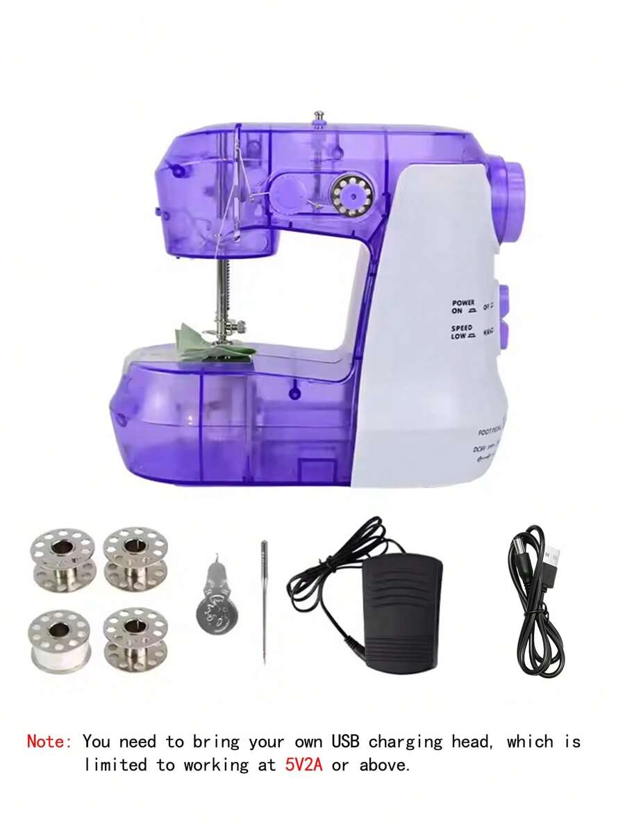 Electric Mini Sewing Machine Desktop With Pedal Home Version Portable ...