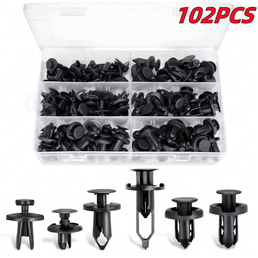102PCS Bumper Retainer Clips, Car Plastic Rivets Fasteners Push ...