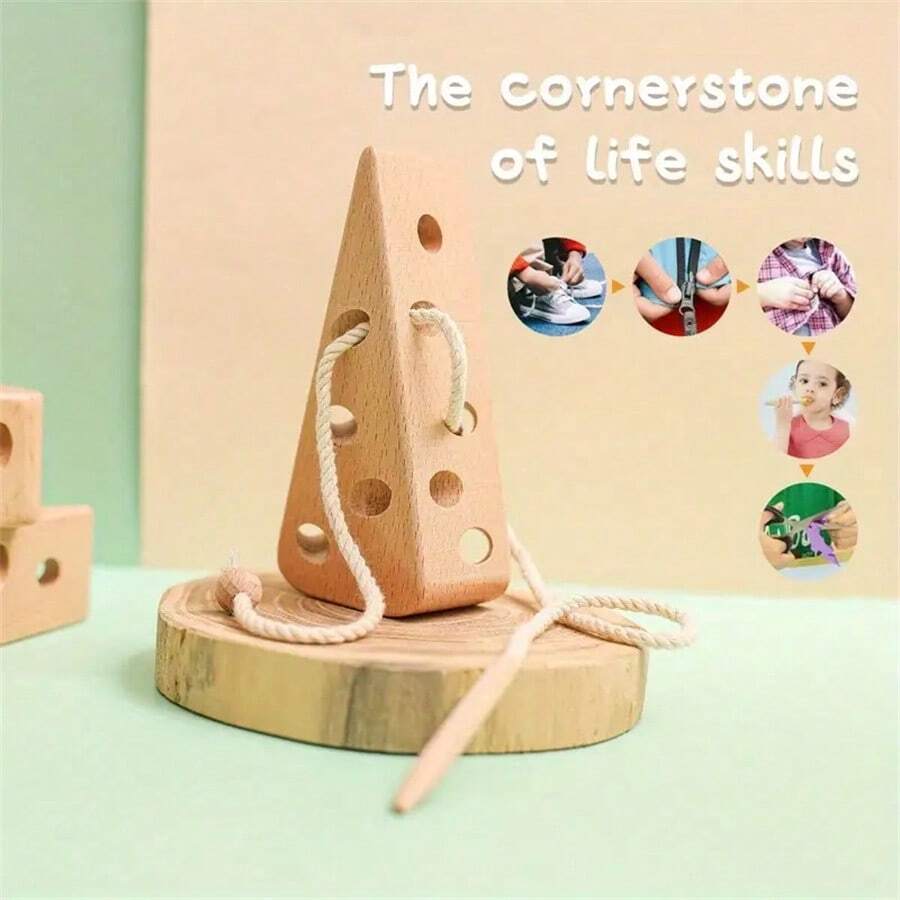 Early Education Rope Puzzle Game For Children, Cheese Threading For ...