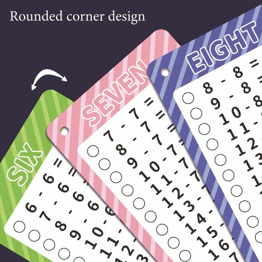 MJ-01 Subtraction Flashcards - 12 Cards + 2 Keychains + 2 Pens, Math ...