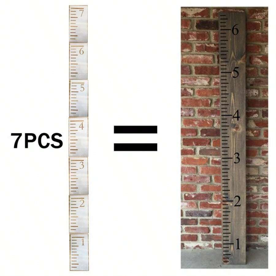 7pcs/Set Inch Scale Template, 7-Foot Hollow Plastic Ruler, Growth Chart ...