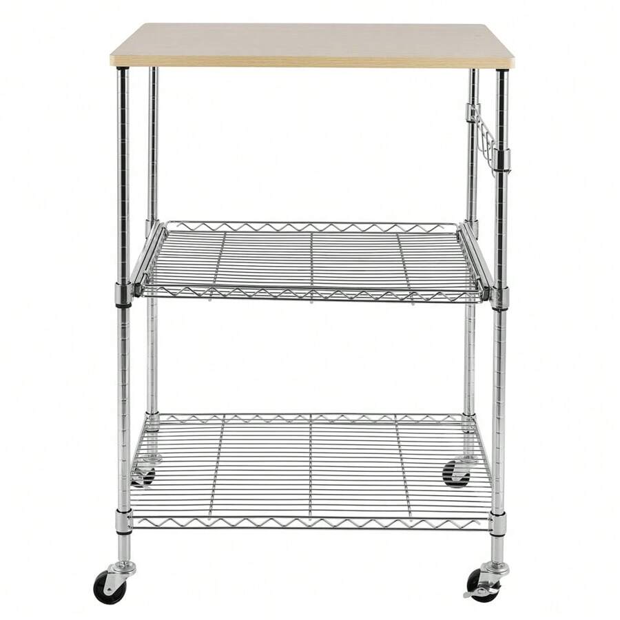 3-Tier Wire Rolling Kitchen Cart | SHEIN USA