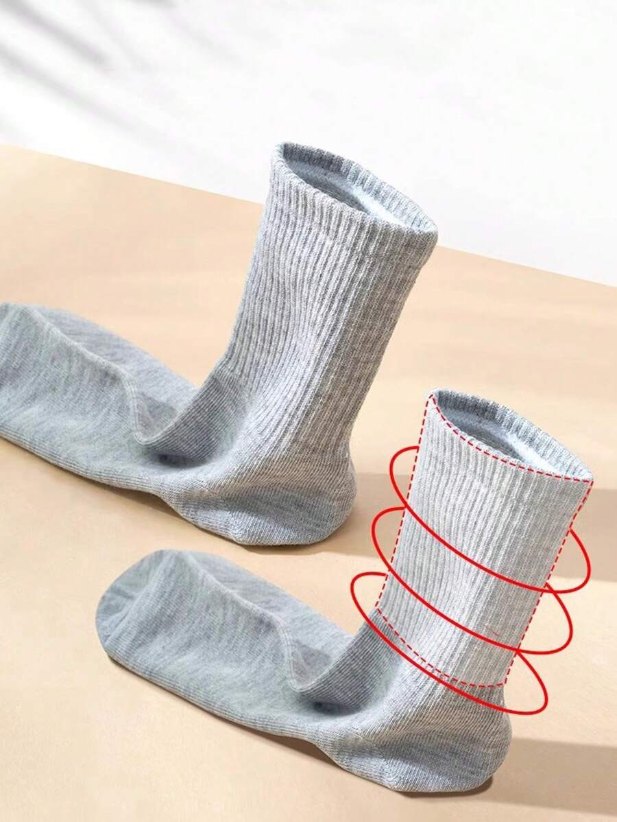 5 Pairs Of Pure White Socks, Men's Mid-Tube Socks, One Size 38-43 ...