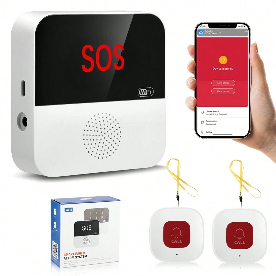 Wireless Personal Alarms For Elderly: Caregiver Pager, SOS Call Button ...