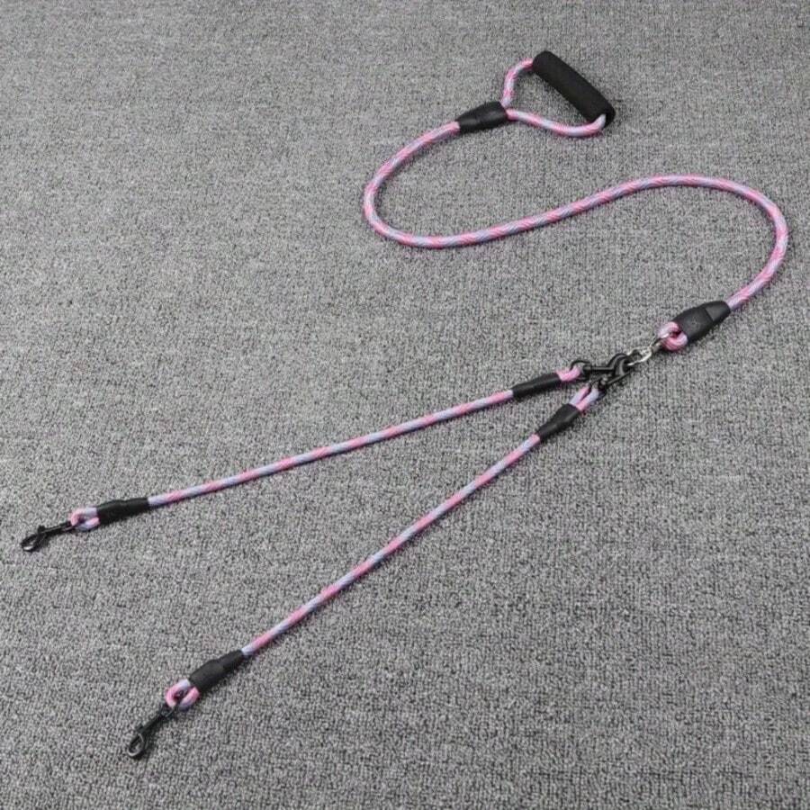 Pet Dual Head Dog Walking Rope With Wavy Pattern, One Drag Two Traction ...
