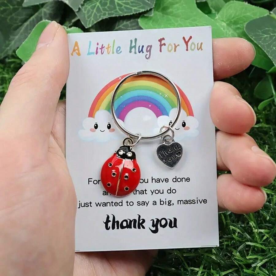 1pc/2pcs Mini Ladybug Keychain, 'Thank You For Helping Me Grow' Thank ...