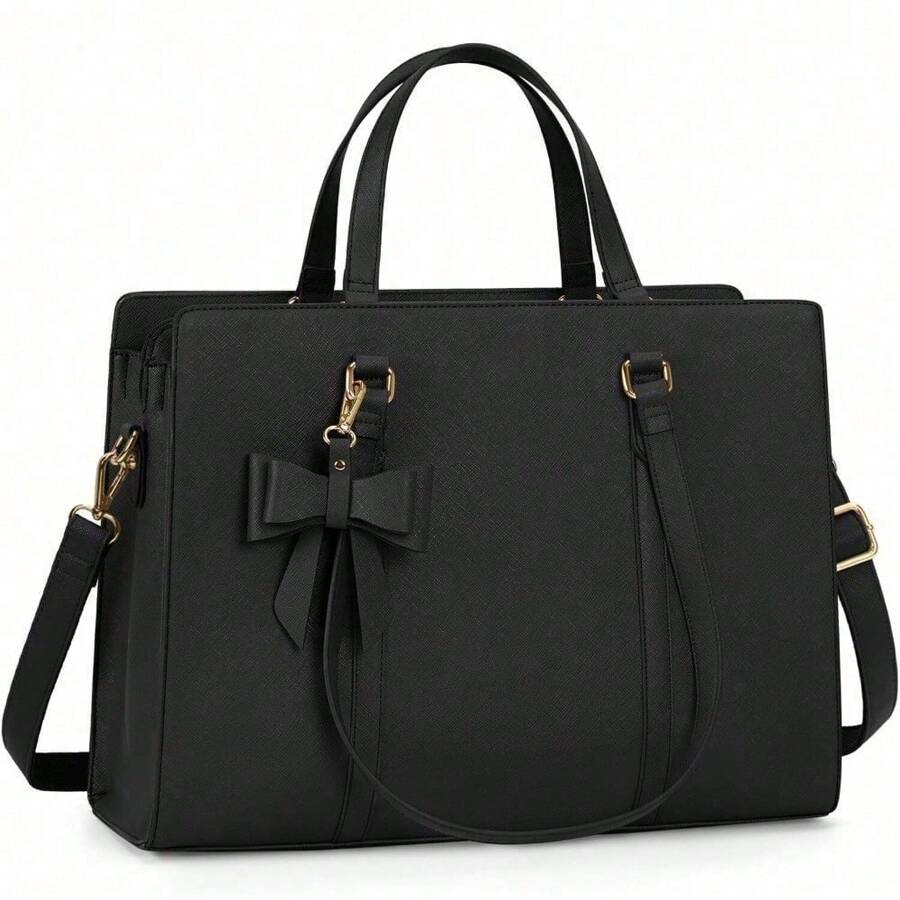 Laptop Bag For Women 15.6 Inch Laptop Tote Bag Waterproof Leather ...
