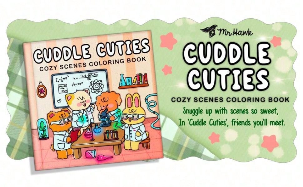 Cuddle Cuties: Cozy Coloring Book For Adults & Teens Featuring Easy And ...