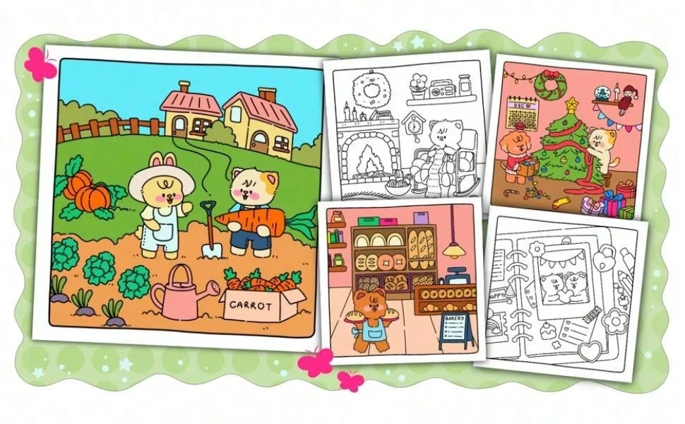 Cuddle Cuties: Cozy Coloring Book For Adults & Teens Featuring Easy And ...
