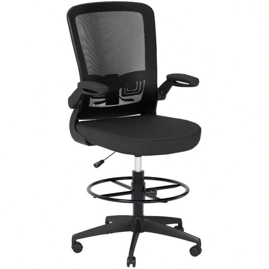 Drafting Chair, Ergonomic Tall Office Chair Stool Standing Desk Chair ...