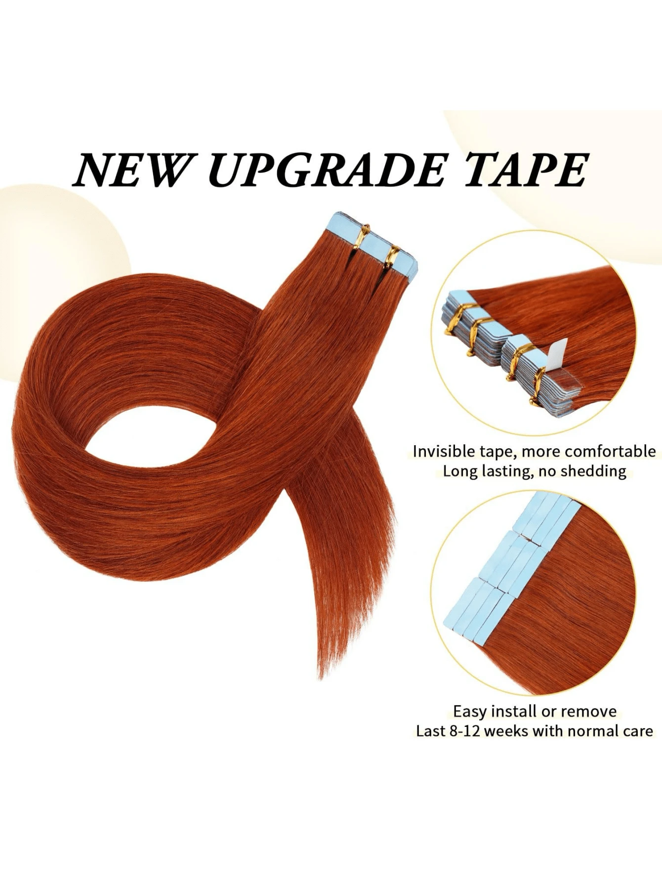 20pcs Tape In Hair Extensions Seamless Human Hair Straight Extensions ...