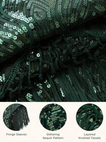 BABEYOND 1920s Flapper Dress Long Fringed Gatsby Dress Roaring 20s ...