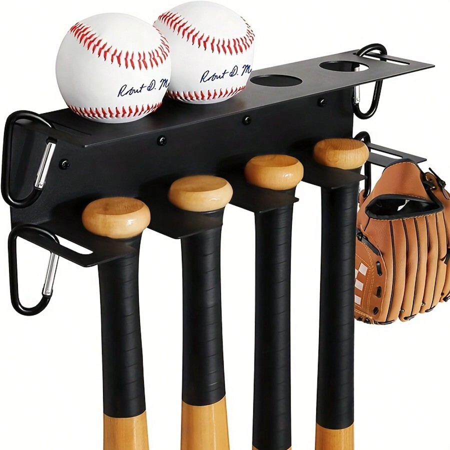 Baseball Bat Wall Mount Rack, Holds 4 Bats, For Wood Or Concrete Wall ...