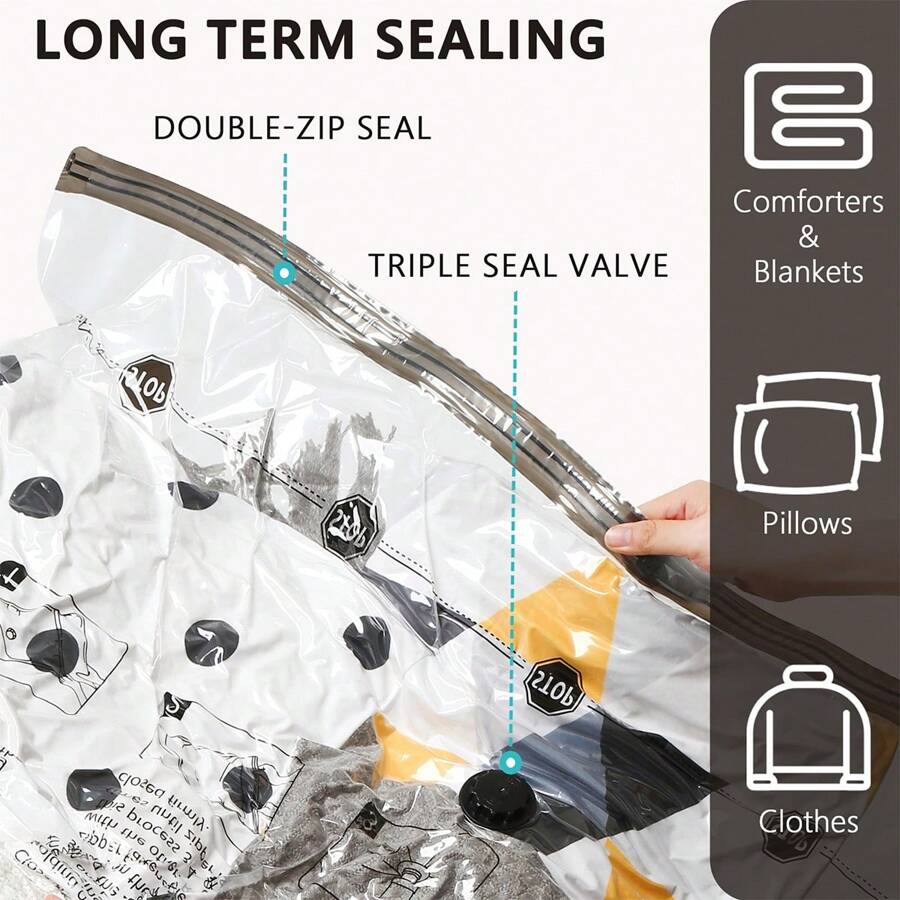 3/1pc Vacuum Storage Bags Jumbo, Space Saver Bags, Compression Airtight ...