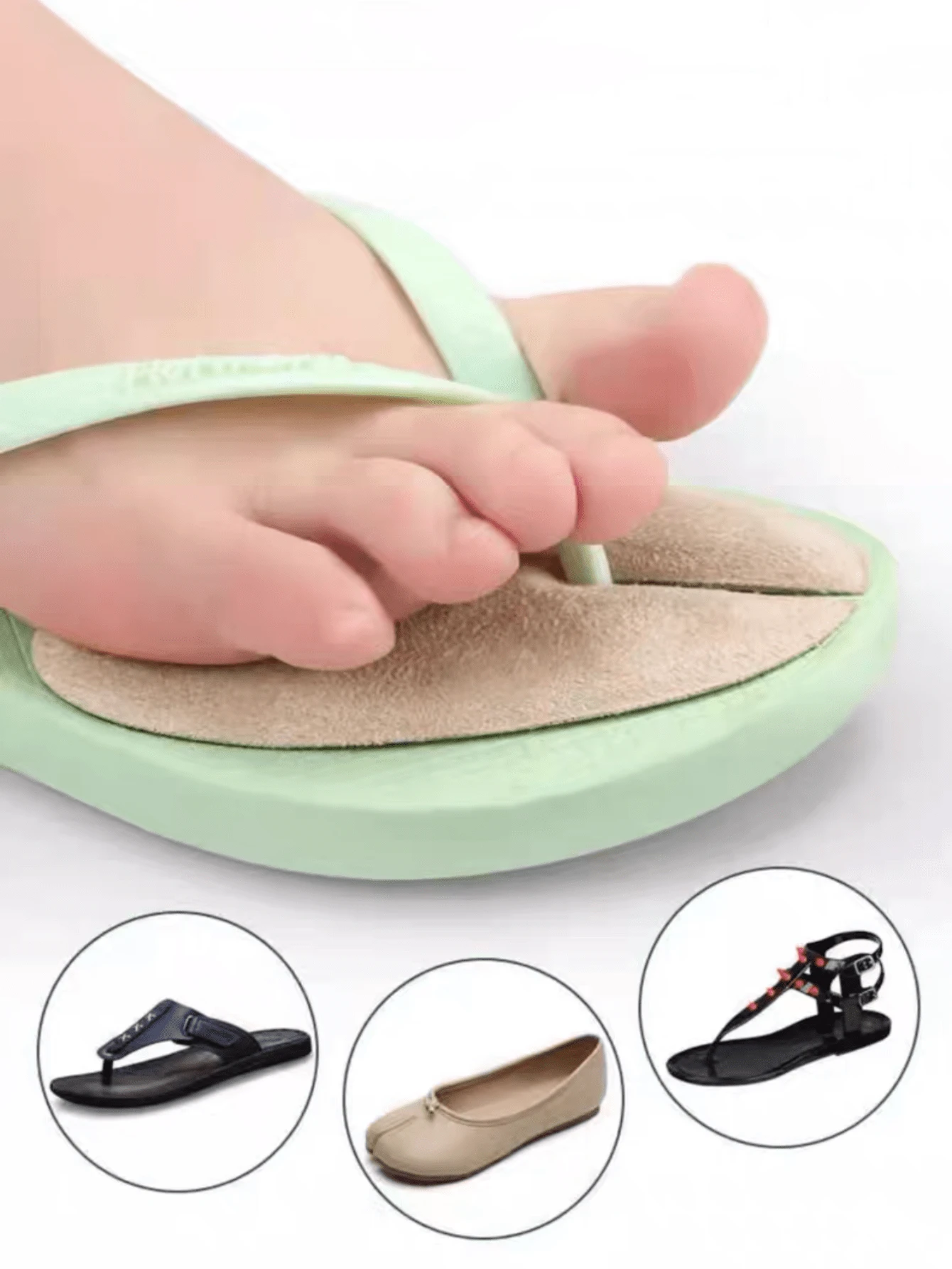 1 Pair Transparent Silicone Thong Toe Cushions, For Flip-Flops ...
