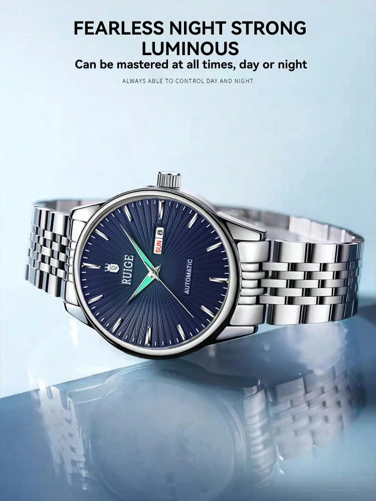 RUIGE New Business Men's Mechanical Watch With Calendar, Luminous ...