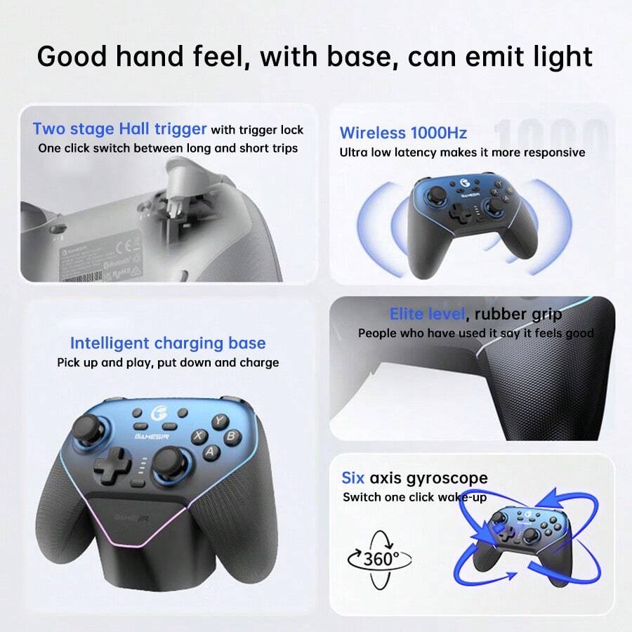 GAMESIR Gamecontroller T4n Pro Angepasster Hall-Rocker RGB Magic Light ...