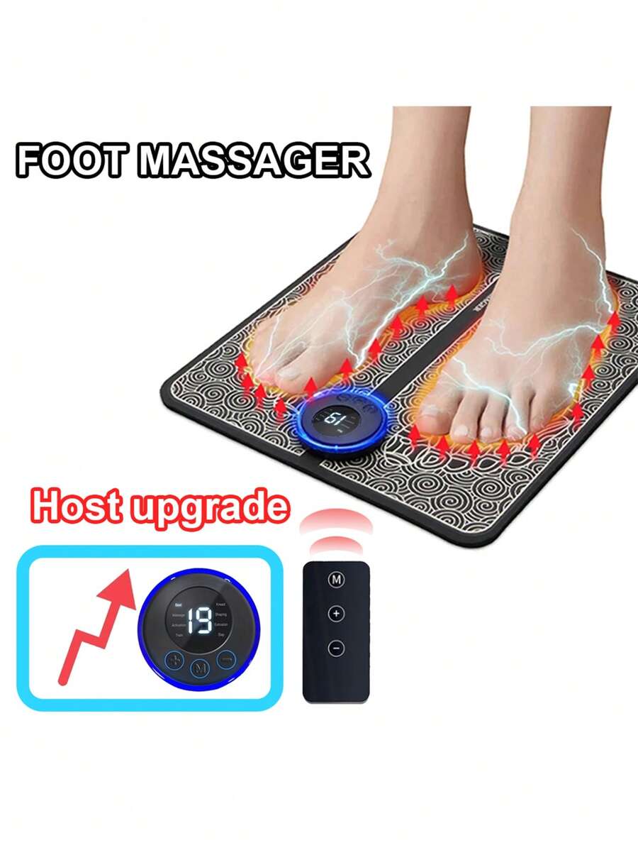מכשיר לעיסוי רגליים בשלט רחוק, מחצלת עיסוי לרגליים EMS, מכשיר לעיסוי מרידיאן כף הרגל אוטומטי עם ...