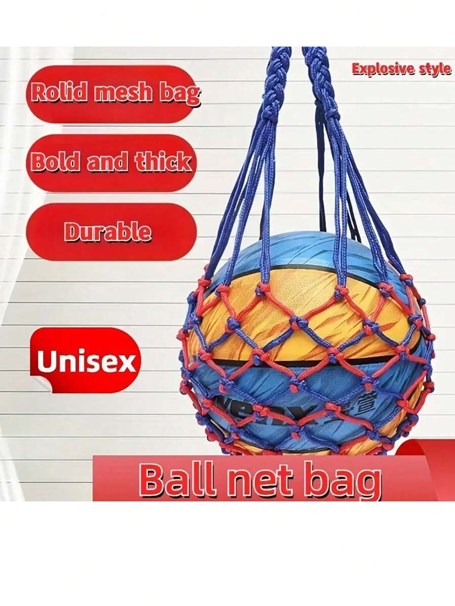 1pc Durable Nylon Basketball Net Bag, Portable Volleyball Football Mesh ...