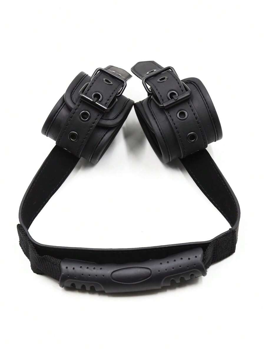 SM Product PU Edge Sponge Pin Buckle Handcuffs With Handle Restraint ...