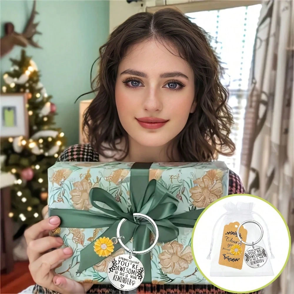 18 Pieces/Set Of Inspirational Daisy Keychain Set, Suitable For ...