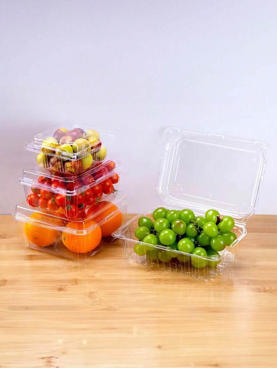 16pcs Disposable Plastic Cover Food Containers With Snap-On Lids - PET ...