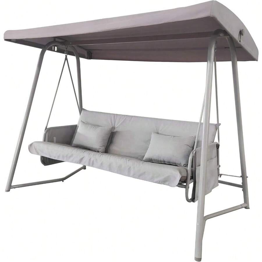 Patio Swings With Canopy - 3 Person Swing With Convertible Design And 4 ...
