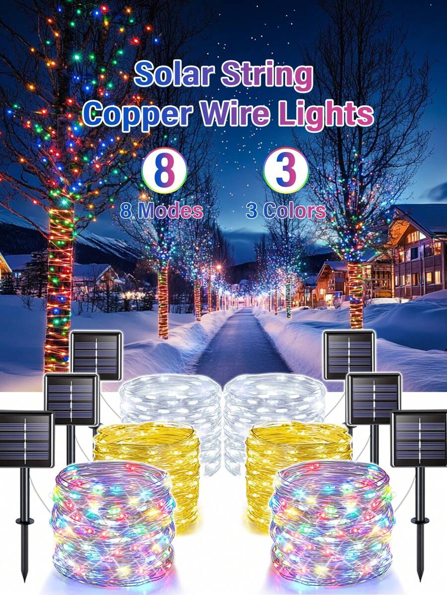 IRILUCN Solar Fairy String Lights, Outdoor LED Lights IP65 Waterproof ...