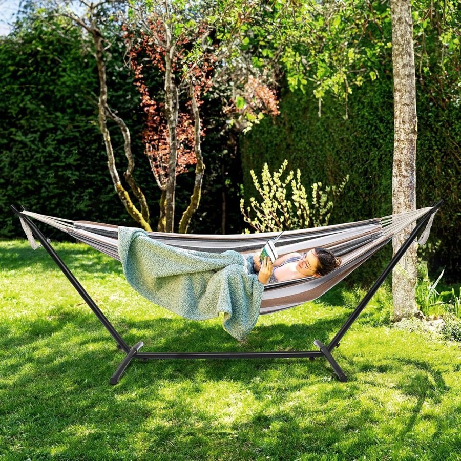 9 FT Hammock Stand Only Heavy Duty Indoor Outdoor Universal Space ...
