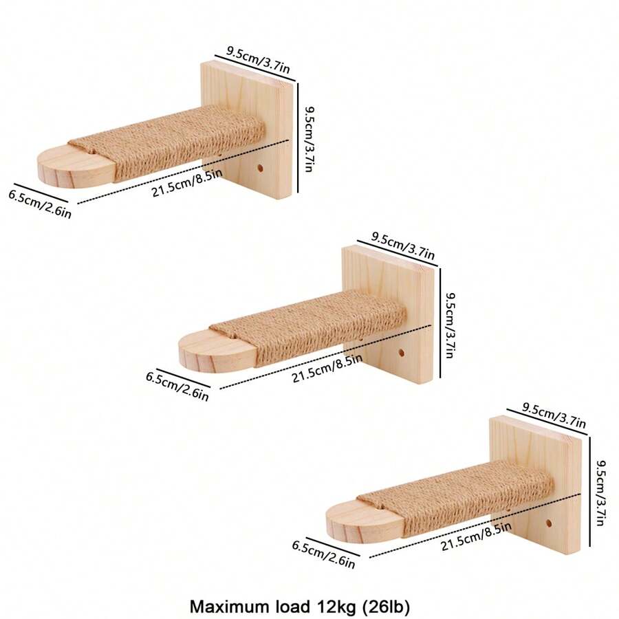 1 Piece Macrame Cat Hammock And 3 Pieces Cat Stairs, Cat Wall Shelves ...