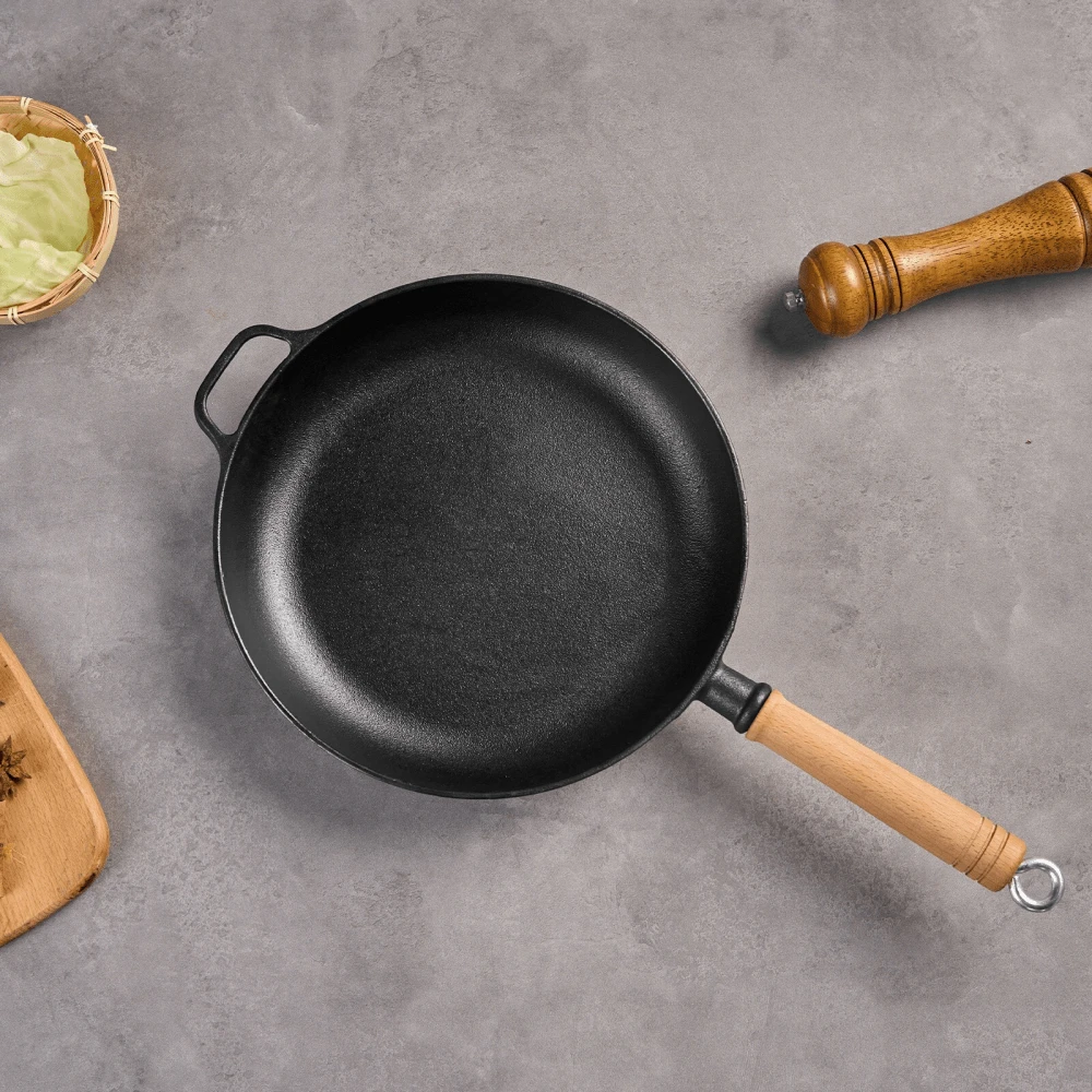 WANGYUANJI Cast Iron Frying Pan, Non-Stick Pan, Uncoated Pancake ...