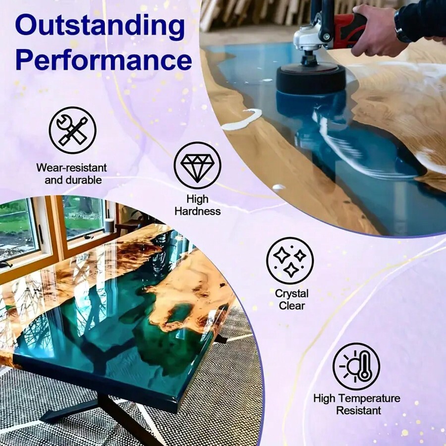 32oz Epoxy Resin Kit - Crystal Clear Epoxy Resin, Non-Yellowing And ...