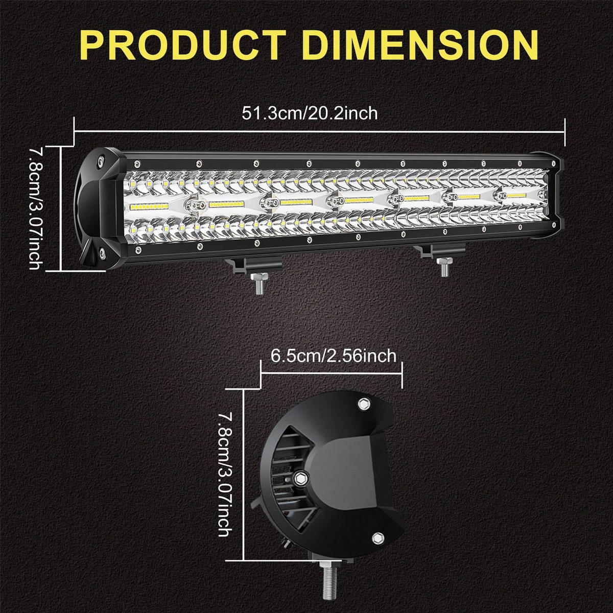 LEDMIRCY Barra luminosa LED da 20 pollici LEDMIRCY e fari a LED da 4 pollici, set combinato a ...
