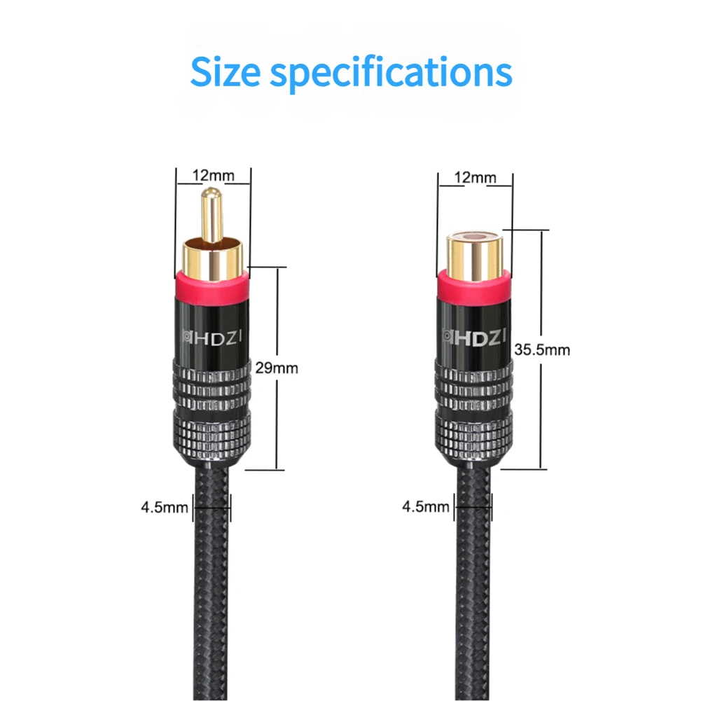 1 RCA To 1 RCA Cable, Durable Audio Conversion Cable For Noise ...