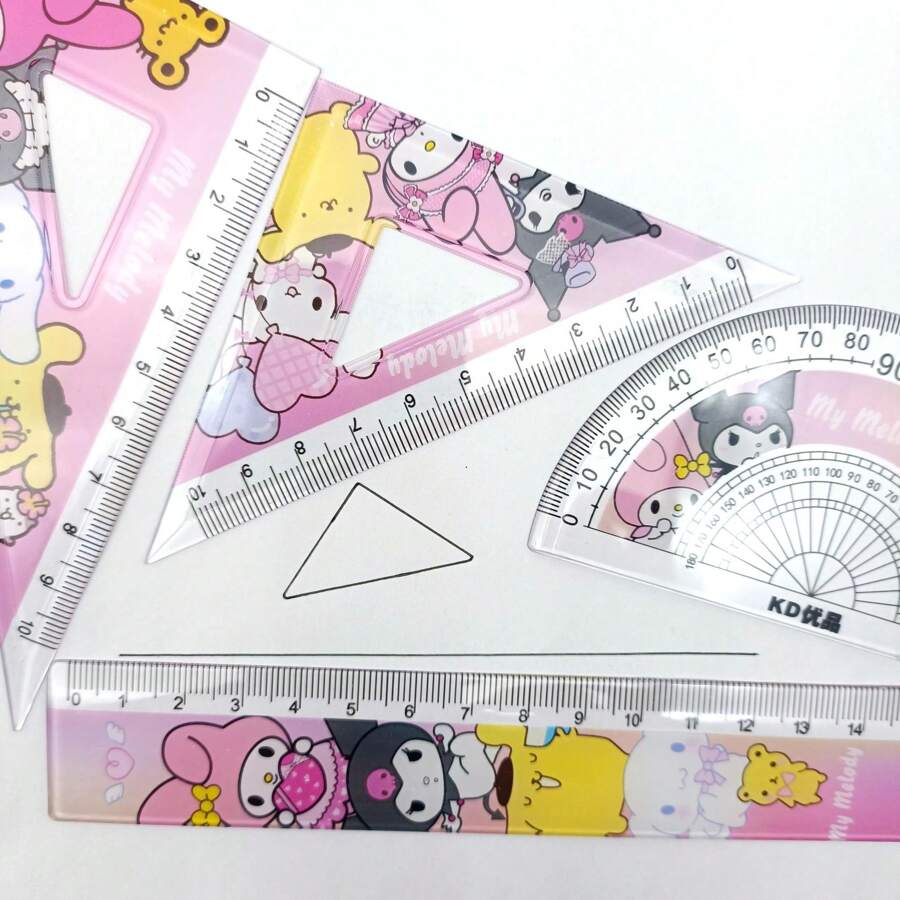 Sanrio Sanrio 3-Piece Multi-Functional Ruler Set For Students, Includes ...